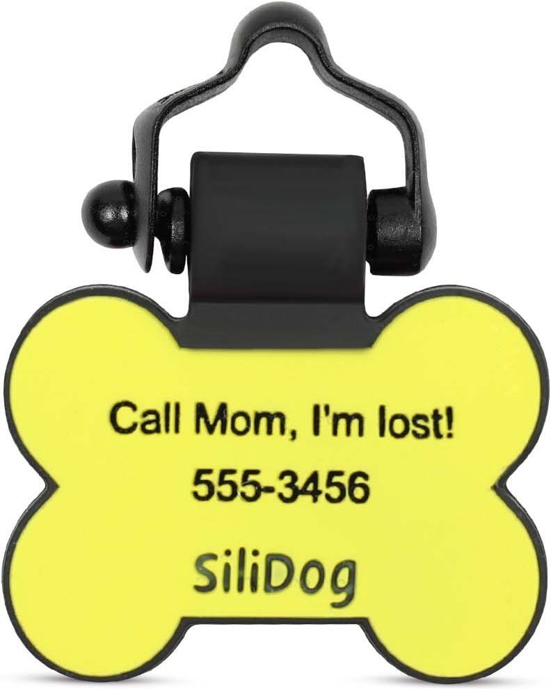 SILIDOG The Silent Dog Tag Silicone Bone Personalized Dog ID Tag ...