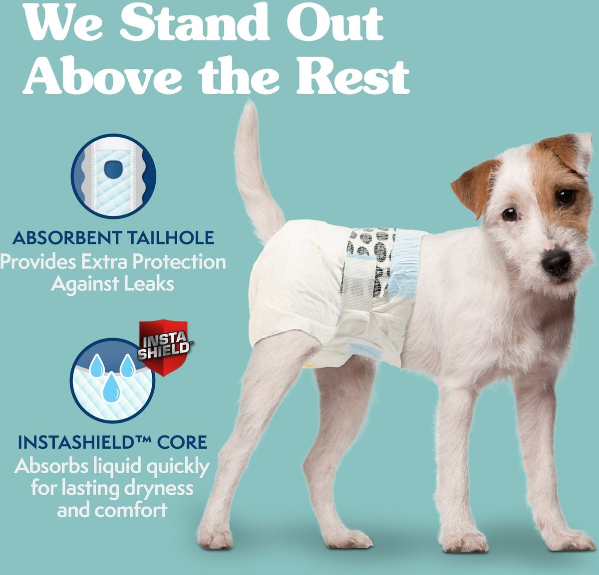 SIMPLE SOLUTION Disposable Female Dog Diapers, Small: 12 to 19-in waist ...
