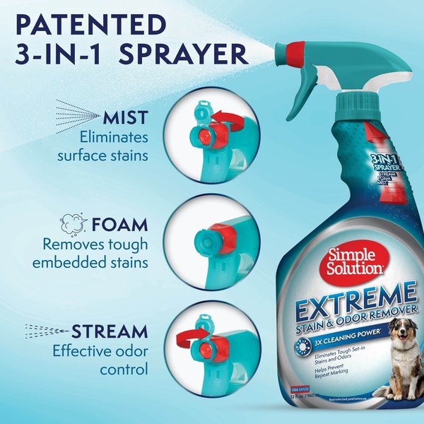 SIMPLE SOLUTION Extreme Spring Breeze Pet Stain & Odor Remover, 32-fl ...