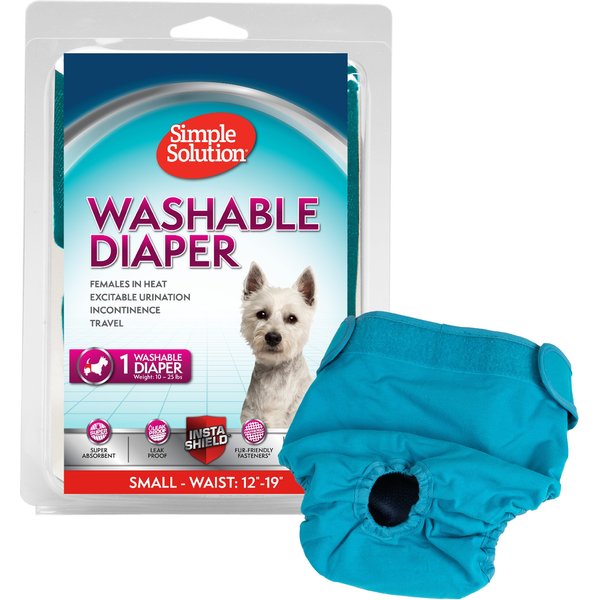SIMPLE SOLUTION Washable Female Dog Diaper, Small: 12 to 19-in waist ...