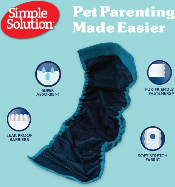 SIMPLE SOLUTION Washable Male Dog Wrap, Large: 29 to 31-in waist ...