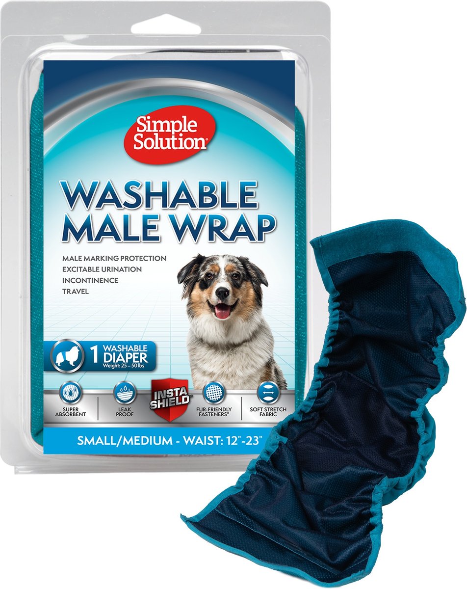 SIMPLE SOLUTION Washable Male Dog Wrap, Medium: 12 to 23-in waist ...