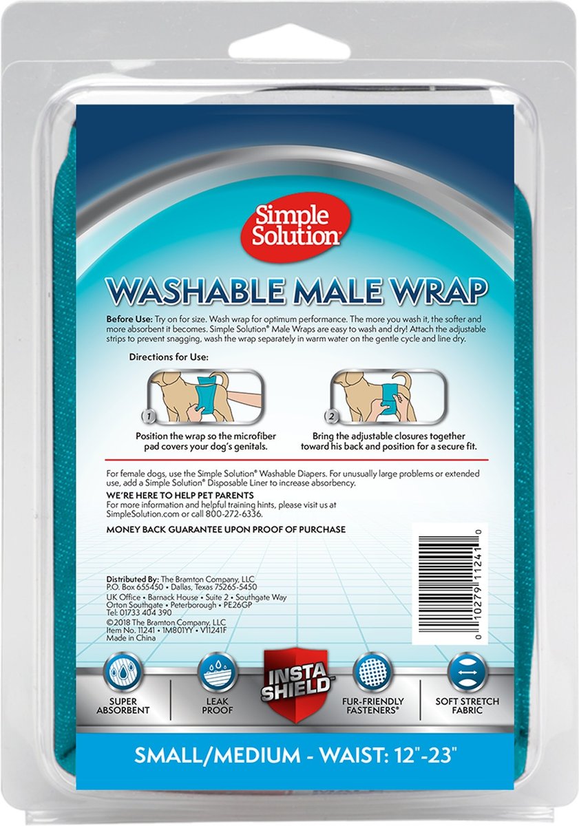 SIMPLE SOLUTION Washable Male Dog Wrap, Medium: 12 to 23-in waist ...