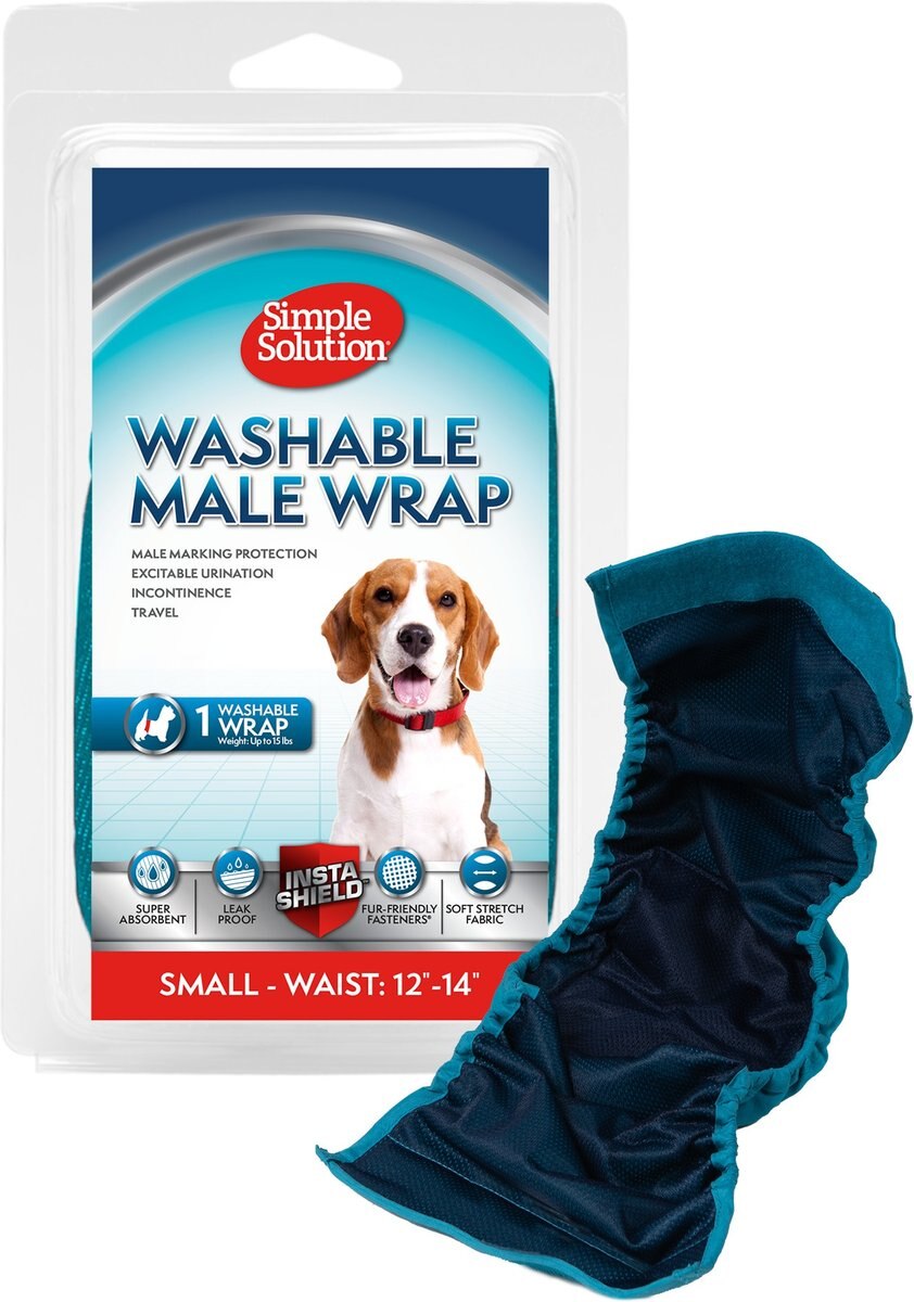 SIMPLE SOLUTION Washable Male Dog Wrap, Small: 8 to 9-in waist - Chewy.com