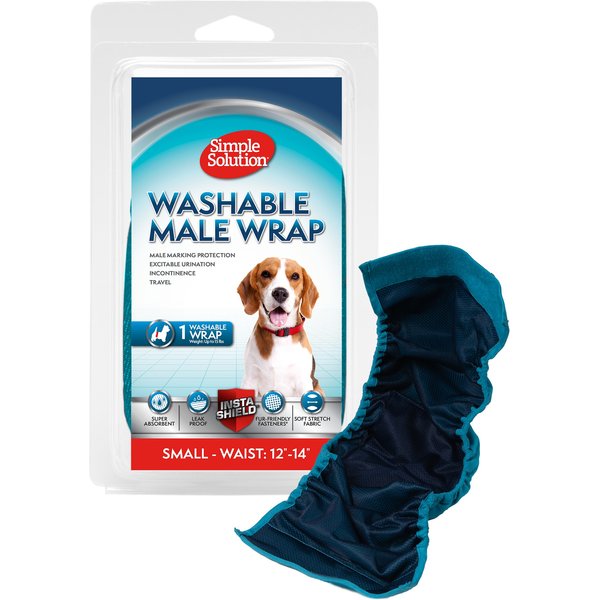 SIMPLE SOLUTION Washable Male Dog Wrap, Small: 12 to 14-in waist ...