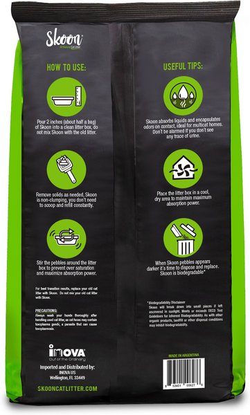 SKOON Unscented Non-Clumping Cat Litter, 8-lb bag - Chewy.com