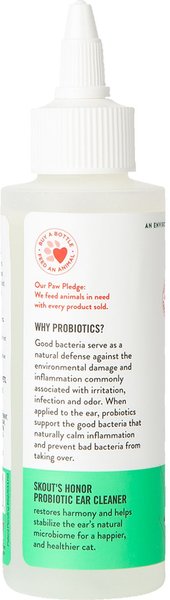 SKOUT'S HONOR Probiotic Cat Ear Cleaner, 4-fl oz bottle - Chewy.com