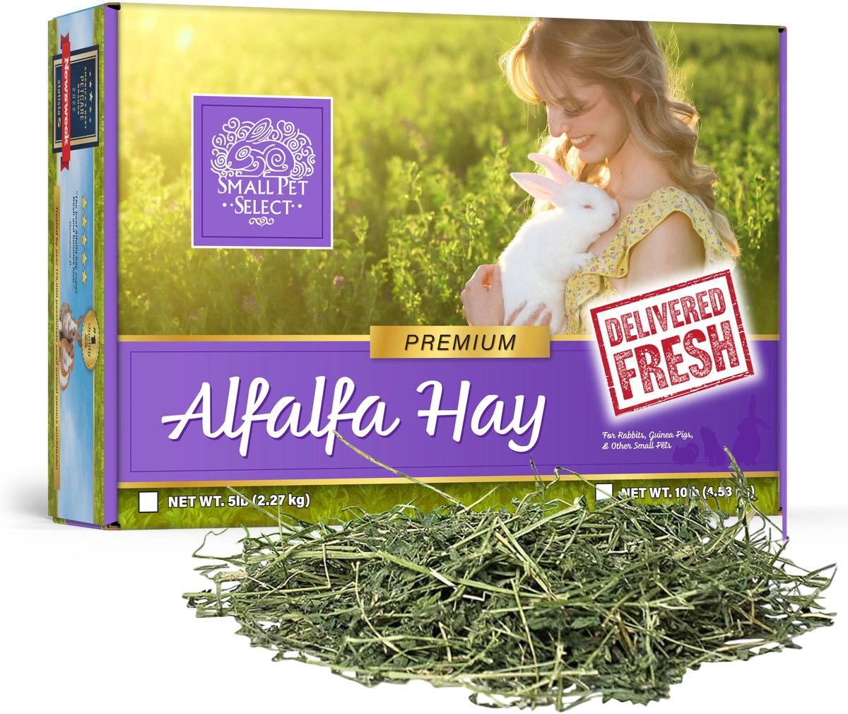SMALL PET SELECT Alfalfa Hay Small Pet Food, 10-lb box - Chewy.com