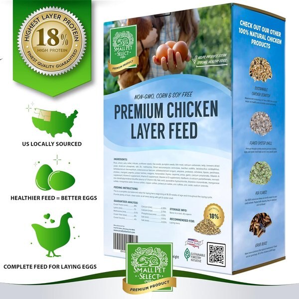 SMALL PET SELECT Corn, Soy & GMO Free 18% Protein Chicken Layer Feed ...