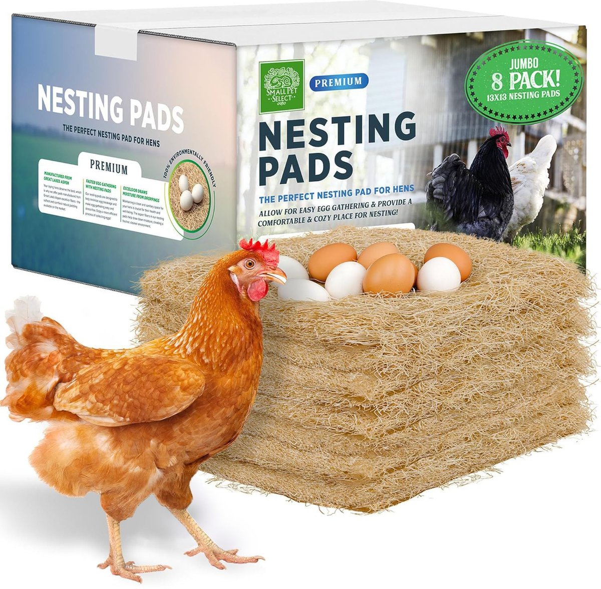 SMALL PET SELECT Fits Most Nesting Boxes, Chicken Coop Nest Liners ...