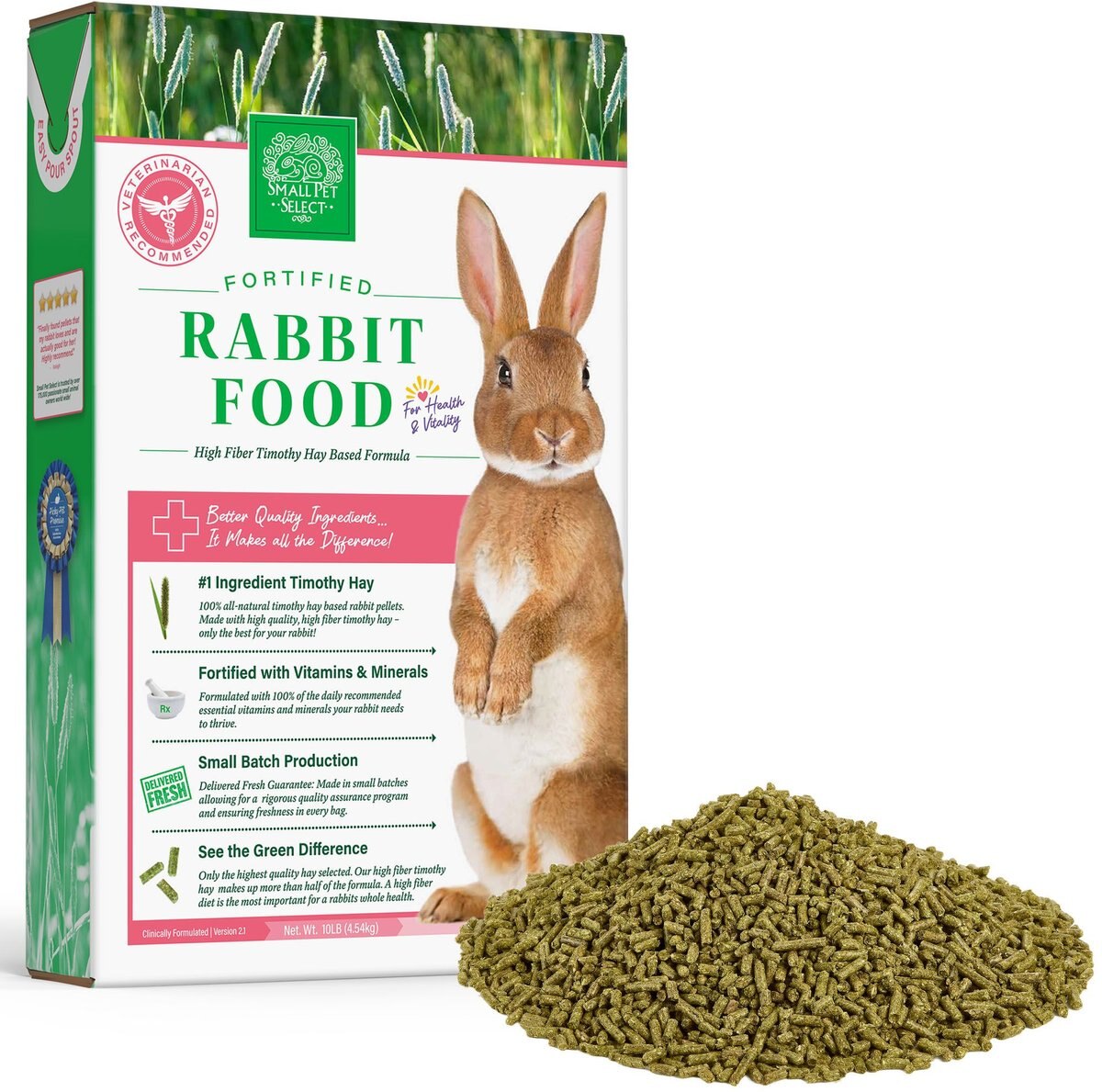 SMALL PET SELECT Timothy Based Pellets Rabbit Food, 10-lb box - Chewy.com