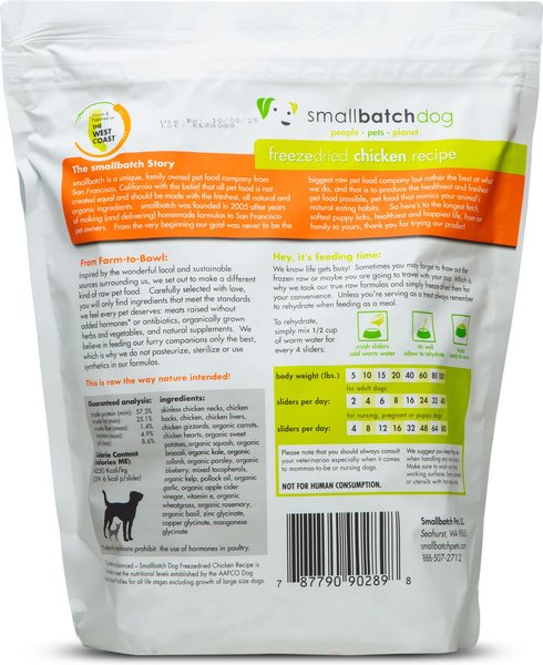 SMALLBATCH PETS Chicken Sliders Non-GMO Adult Freeze-Dried Dog Food, 25 ...