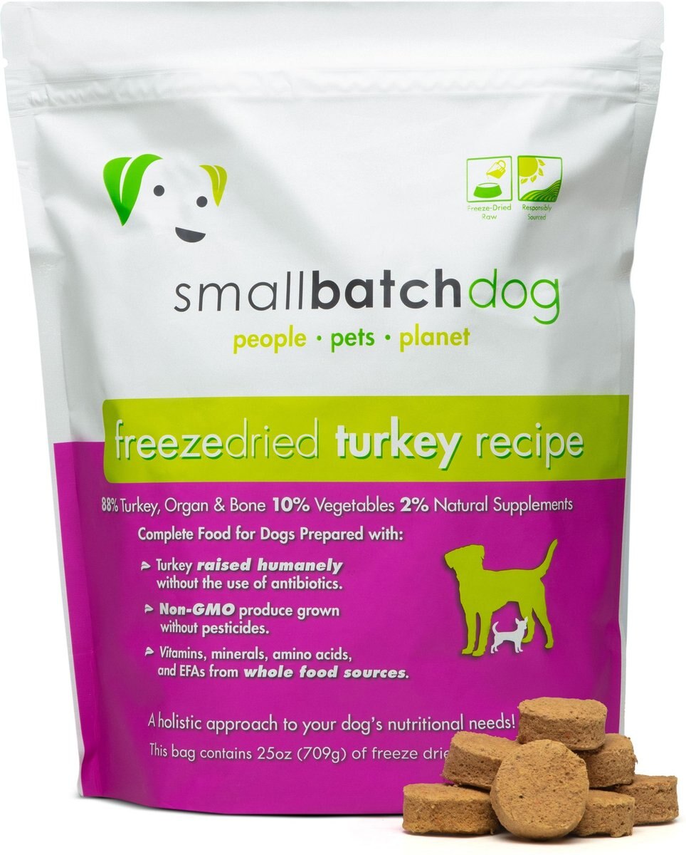 SMALLBATCH PETS Turkey Sliders Non-GMO Adult Freeze-Dried Dog Food, 25 ...