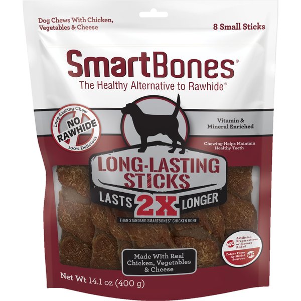SMARTBONES Chicken Wrapped Sticks Sirloin Dog Treats, 8 count - Chewy.com