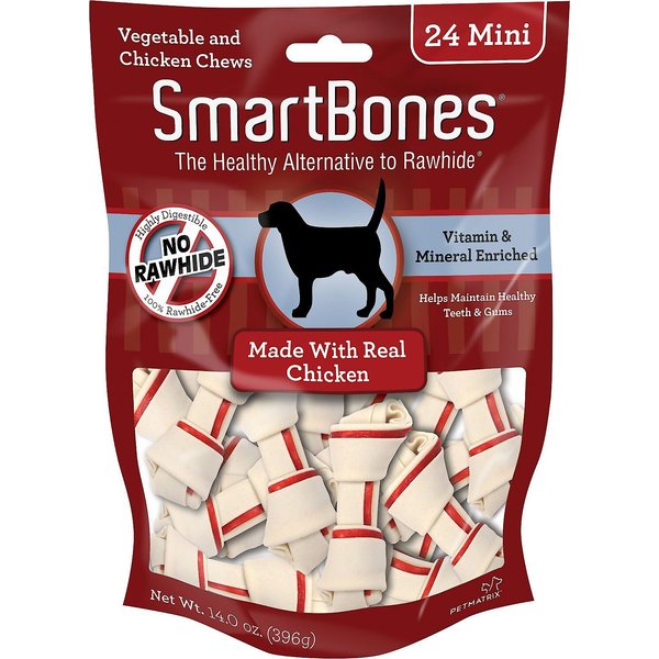 SMARTBONES Mini Chicken Chew Bones Dog Treats, 48 count - Chewy.com