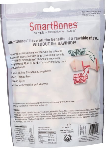 SMARTBONES Mini Chicken Chew Bones Dog Treats, 48 count - Chewy.com