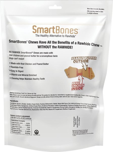 SMARTBONES Mini Peanut Butter Dog Treats, 112 count - Chewy.com
