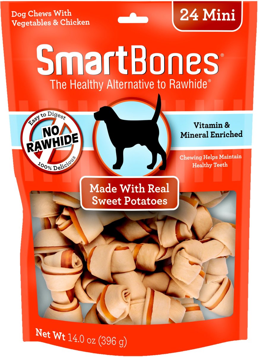 SMARTBONES Mini Sweet Potato Chews Dog Treats, 24 count - Chewy.com
