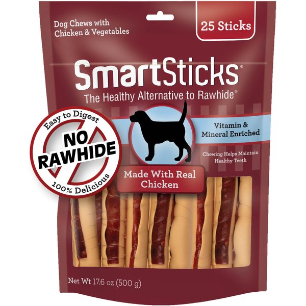 SMARTBONES SmartSticks Rawhide-Free Peanut Butter Dog Treats, 25 count ...