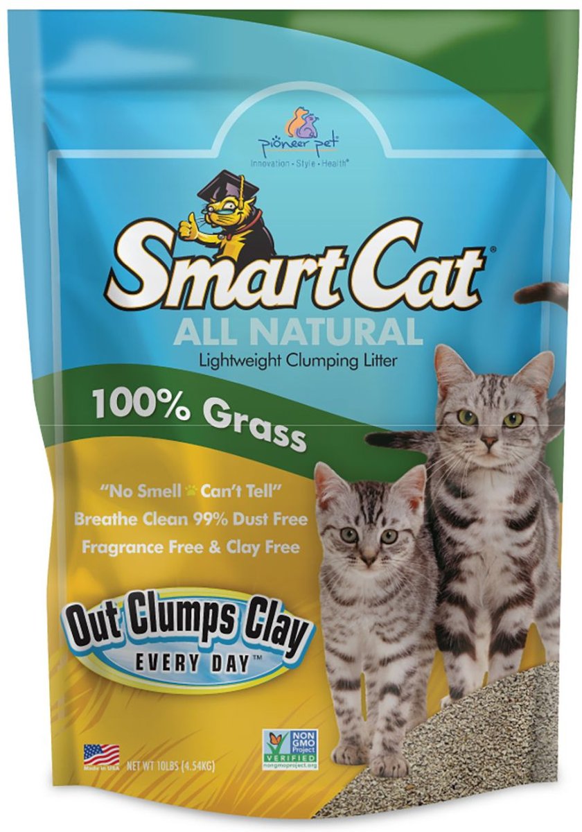 SMARTCAT Unscented Clumping Grass Cat Litter, 10-lb bag - Chewy.com