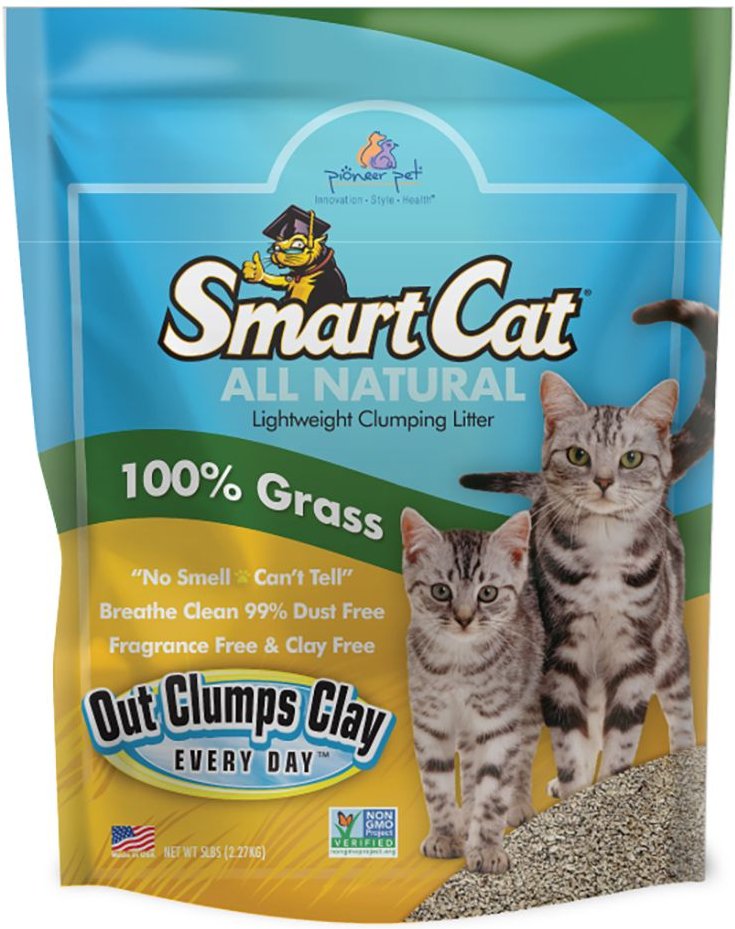 SMARTCAT Unscented Clumping Grass Cat Litter, 5-lb bag - Chewy.com
