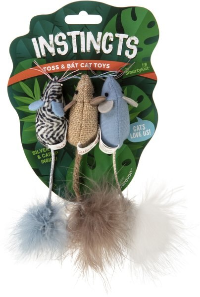 SMARTYKAT Instincts Catnip Caravan HappyNip Silvervine Toss & Bat Plush ...