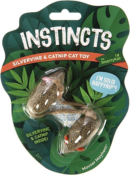 SMARTYKAT Instincts Mouser Mayhem HappyNip Silvervine & Catnip Compressed Cat Toy, set of 2 ...