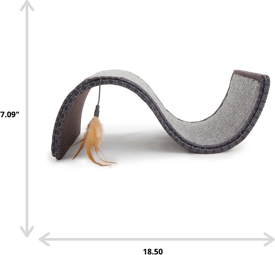 SMARTYKAT Scratch Scroll Sisal & Carpet Curled Cat Scratcher with ...