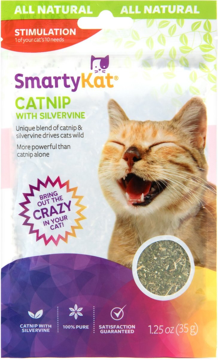 SMARTYKAT Silvervine Cat Attractant Catnip, 1.25-oz pouch - Chewy.com