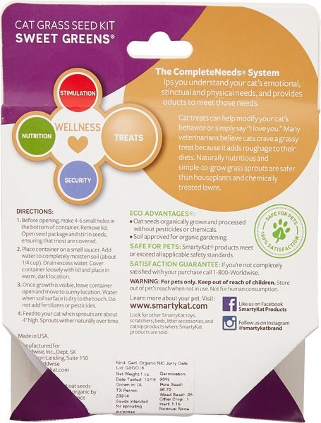SMARTYKAT Sweet Greens Cat Grass Seed Kit, 1-oz bag - Chewy.com