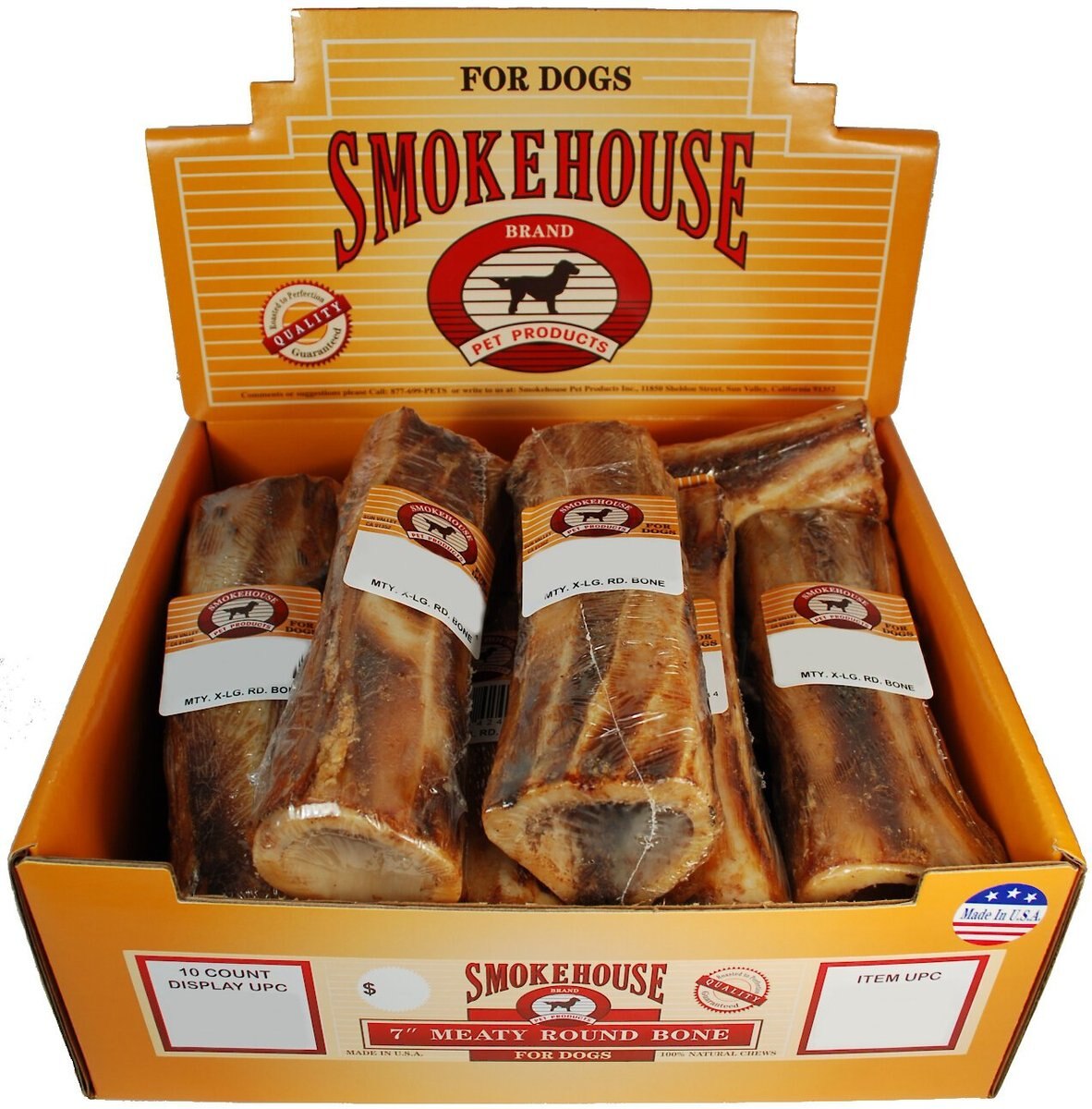 SMOKEHOUSE USA 7" Round Marrow Bone Dog Treats, case of 10 - Chewy.com