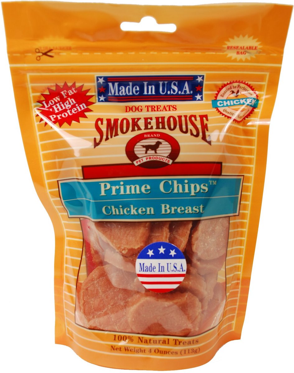 SMOKEHOUSE USA Chicken Breast Prime Chips Dog Treats, 4-oz bag - Chewy.com