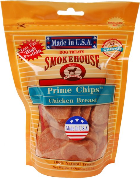 SMOKEHOUSE USA Chicken Breast Prime Chips Dog Treats, 4-oz bag - Chewy.com