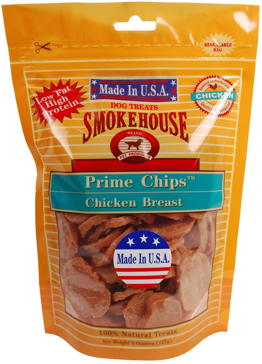 SMOKEHOUSE USA Chicken Breast Prime Chips Dog Treats, 8-oz bag - Chewy.com