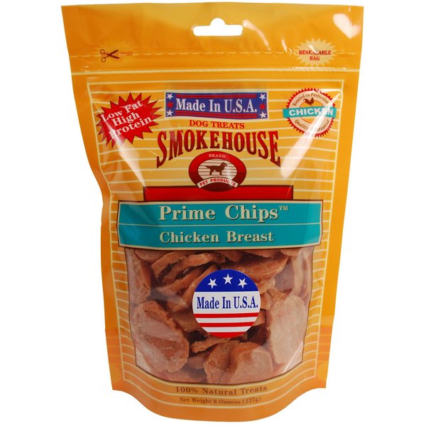 SMOKEHOUSE USA Chicken Breast Prime Chips Dog Treats, 8-oz bag - Chewy.com