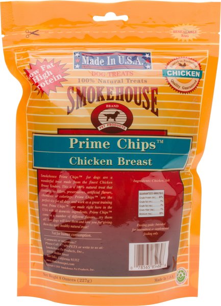 SMOKEHOUSE USA Chicken Breast Prime Chips Dog Treats, 8-oz bag - Chewy.com