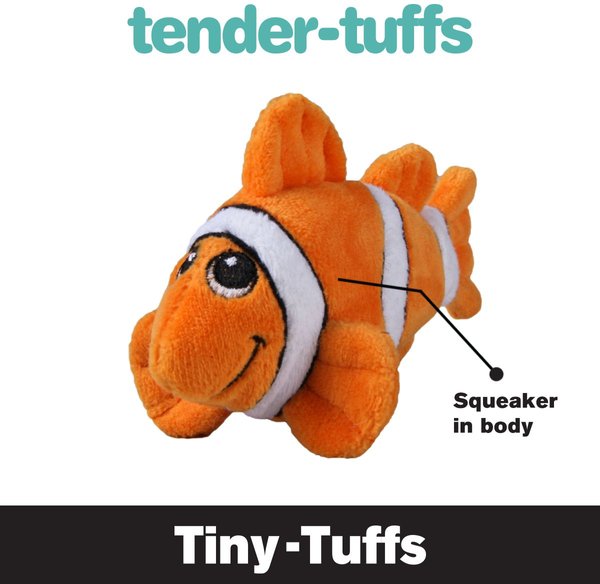 SNUGGLE PUPPY Tender-Tuffs Clownfish Tough Dog Toy, Small, Orange ...