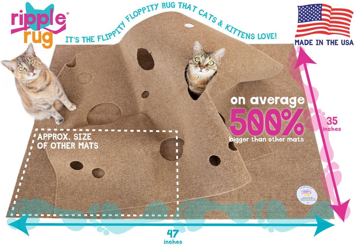 SNUGGLYCAT Ripple Rug Cat Activity Play Mat, Beige - Chewy.com