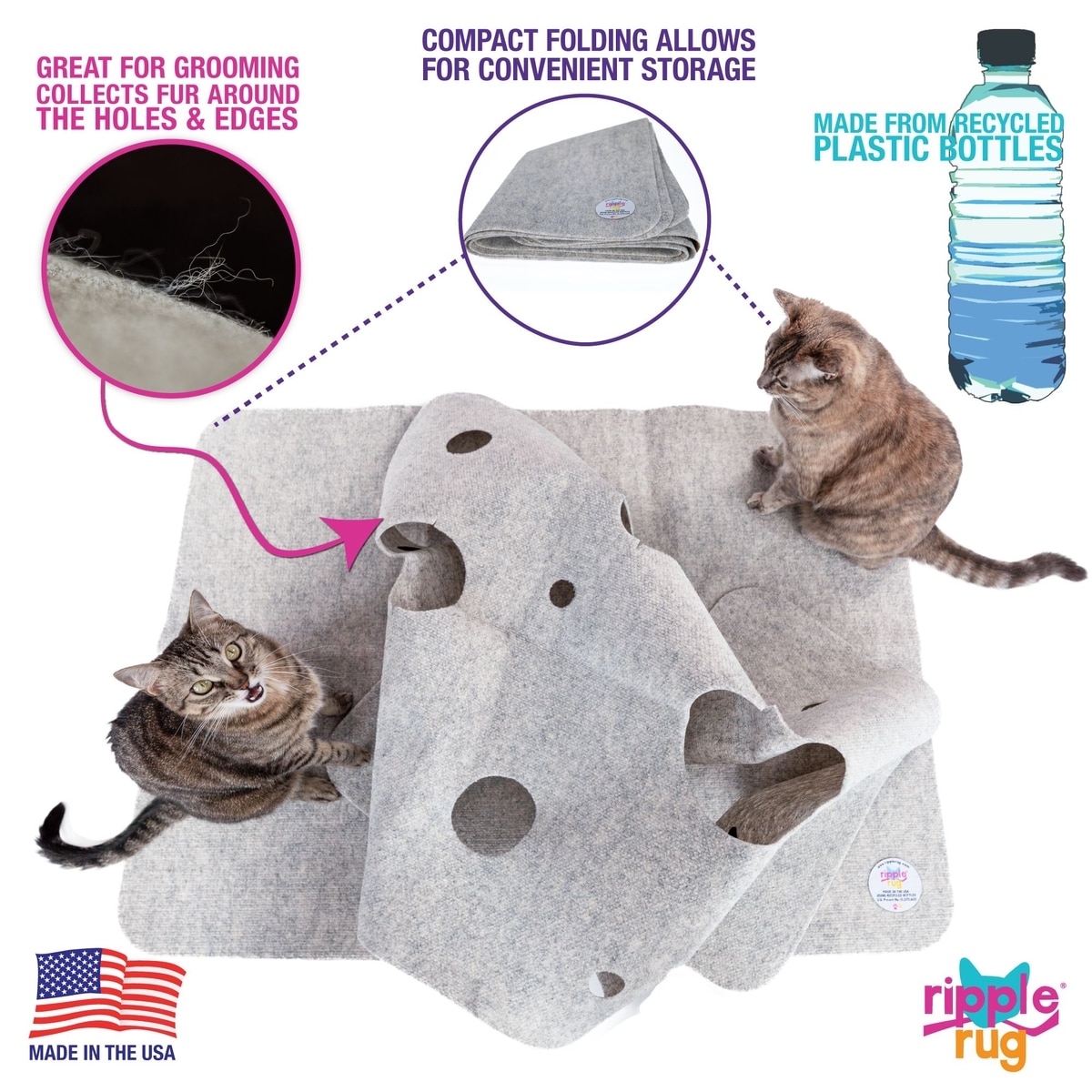 SNUGGLYCAT Ripple Rug Cat Activity Play Mat, Oatmeal White - Chewy.com