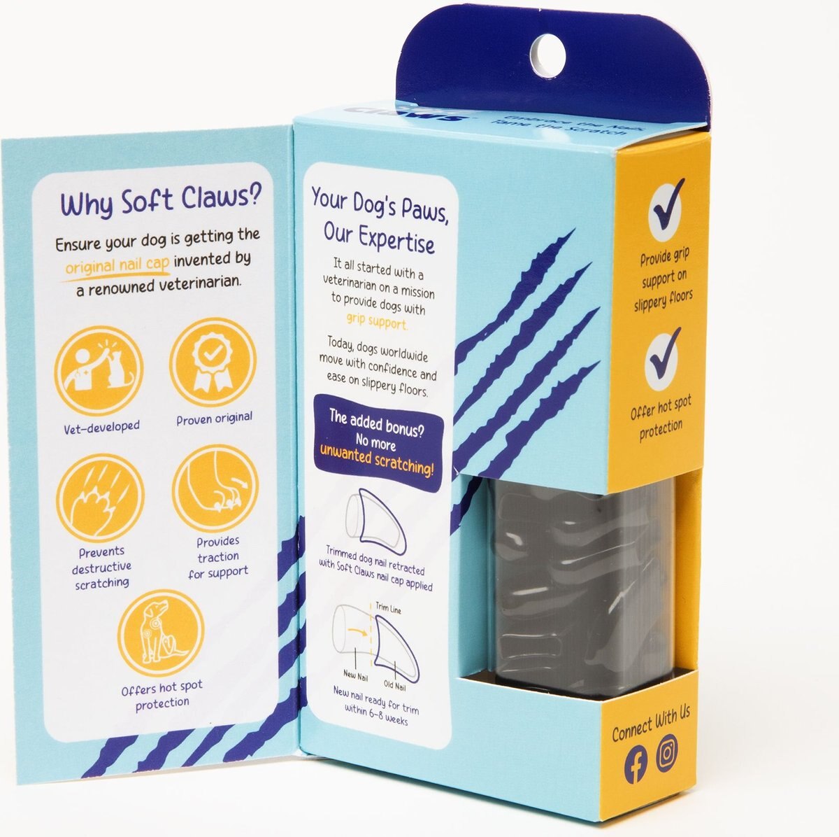 SOFT CLAWS Nail Caps for Dogs, 40 count, Medium, Black - Chewy.com