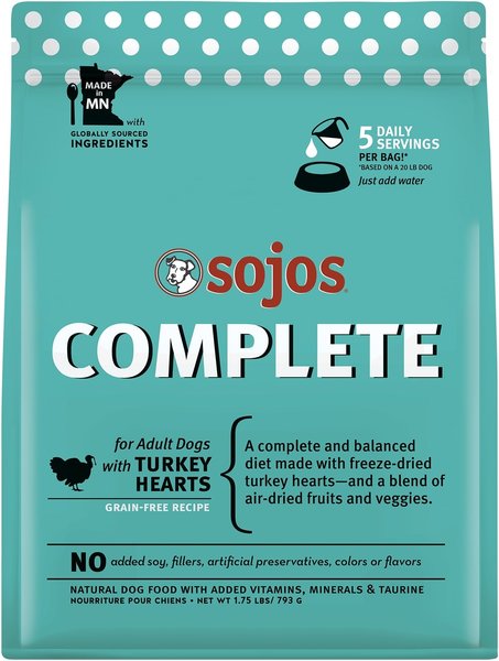 SOJOS Complete Turkey Recipe Adult Grain-Free Freeze-Dried Raw Dog Food ...