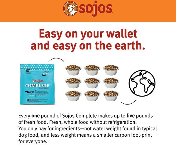 SOJOS Complete Turkey Recipe Adult Grain-Free Freeze-Dried Raw Dog Food ...