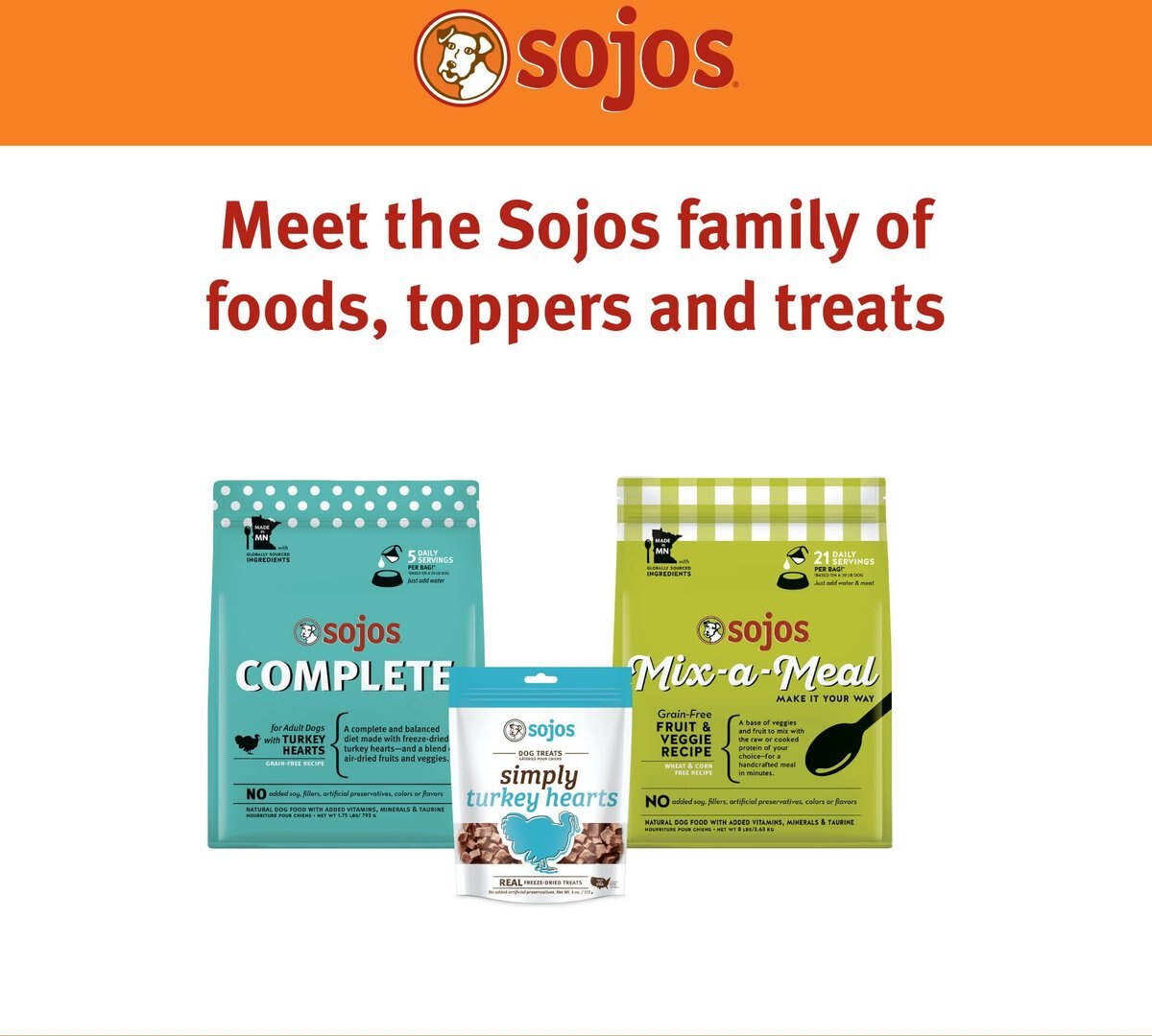 SOJOS Complete Turkey & Salmon Recipe Senior Grain-Free Freeze-Dried ...