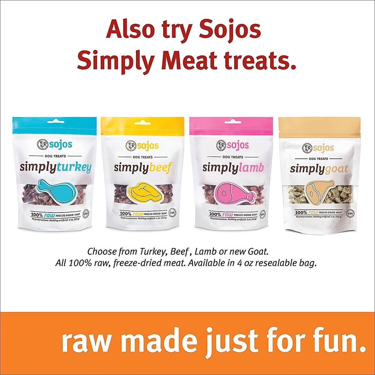 SOJOS Simply Turkey Freeze-Dried Dog Treats, 4-oz bag - Chewy.com