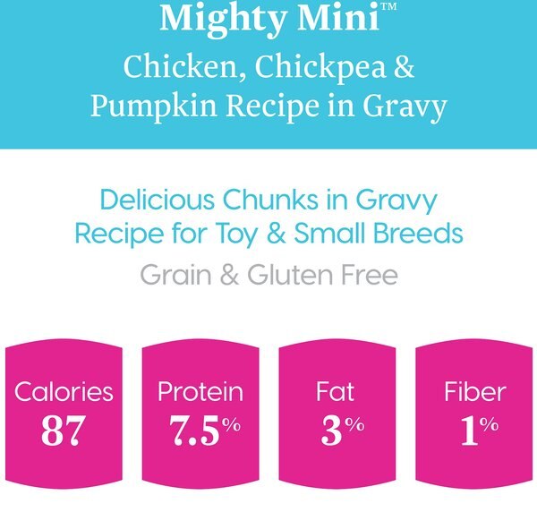SOLID GOLD Mighty Mini Chicken, Chickpea & Pumpkin Recipe in Gravy Grain-Free Toy & Small Breed ...