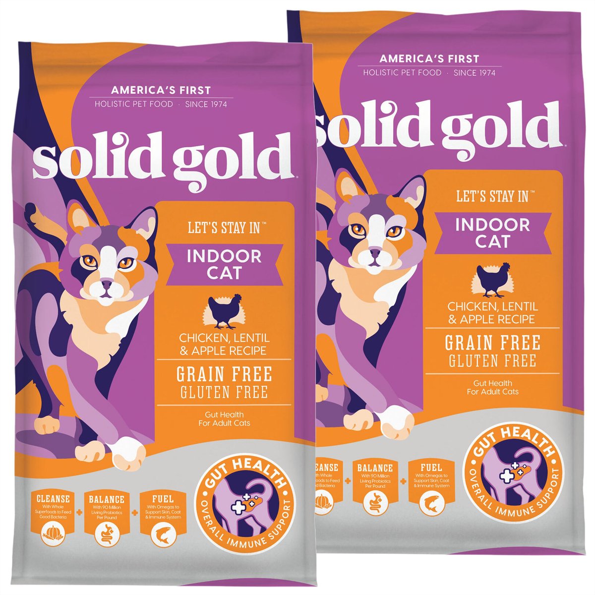 SOLID GOLD Real Chicken, Lentil & Apple Recipe Grain-Free Indoor Dry ...