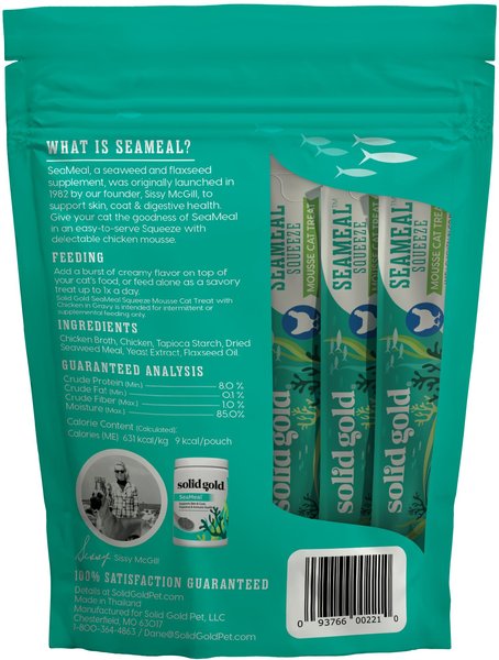 SOLID GOLD SeaMeal Mousse Lickable Squeeze Chicken Skin & Coat ...