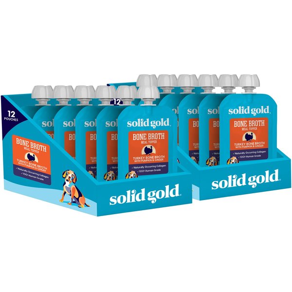 SOLID GOLD Beef Bone Broth with Turmeric Dog Food Topper, 96-oz bundle ...