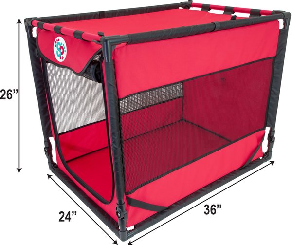 SPORTPET DESIGNS Collapsible Dog Kennel, Red, Large: 36-in - Chewy.com