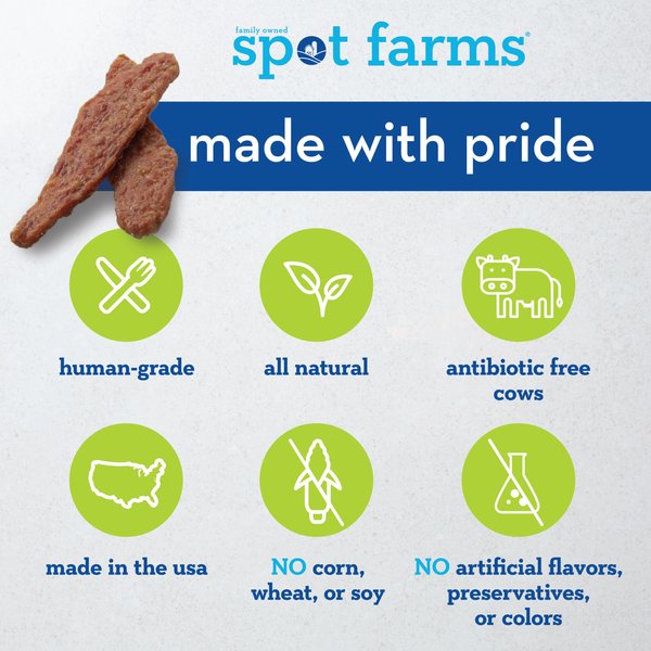 SPOT FARMS Basic Beef Tenders Jerky Dog Treats, 10-oz bag - Chewy.com